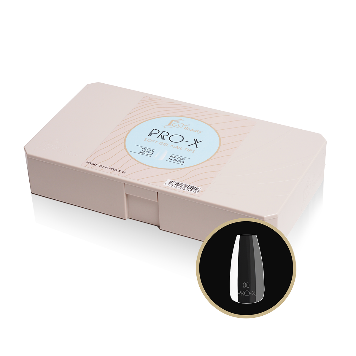 PRO-X Soft Gel Nail Tips 14 - Natural Coffin Medium – iGel Beauty